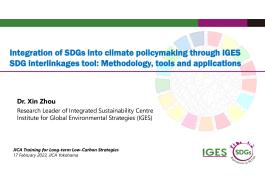 Integration of SDGs into climate policymaking through SDG interlinkages: Methodology, IGES tool ...